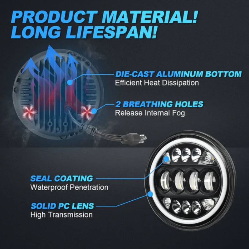 Jeep JK LED Headlights with RGB-W Halo — SUPAREE