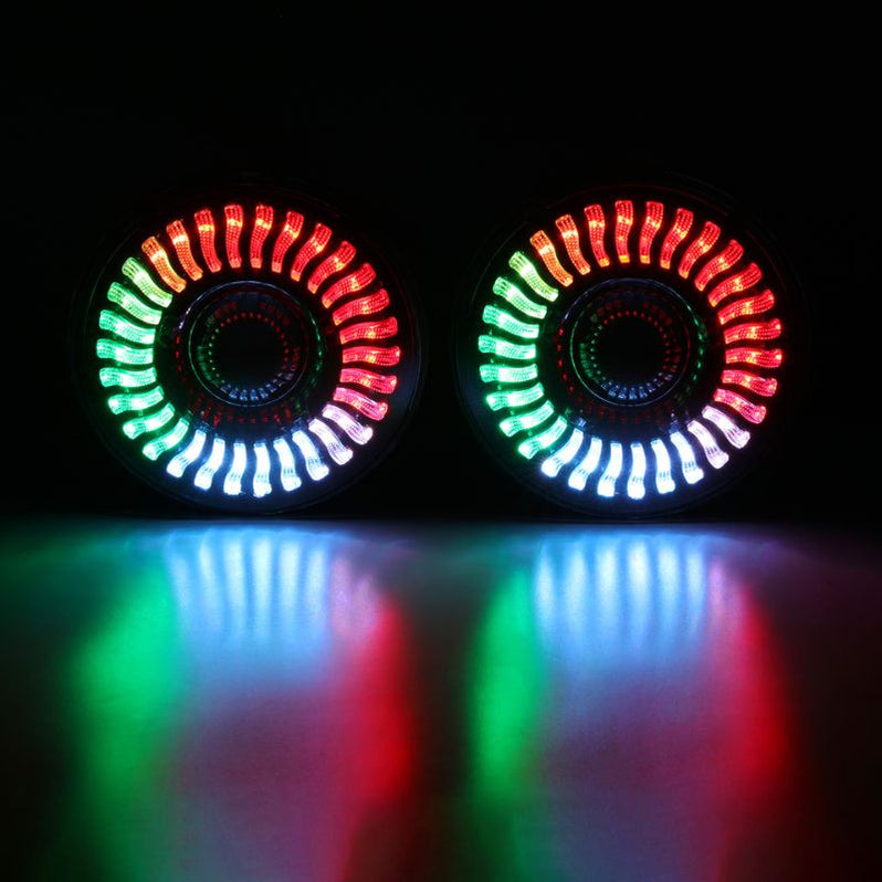 Jeep Wrangler JK LED Headlights With RGB Halo Turn Signal — SUPAREE