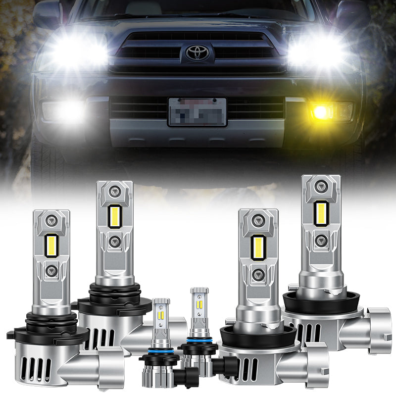 LED Headlight & Fog Light Bulbs Set for 2003-2005 4Runner — SUPAREE