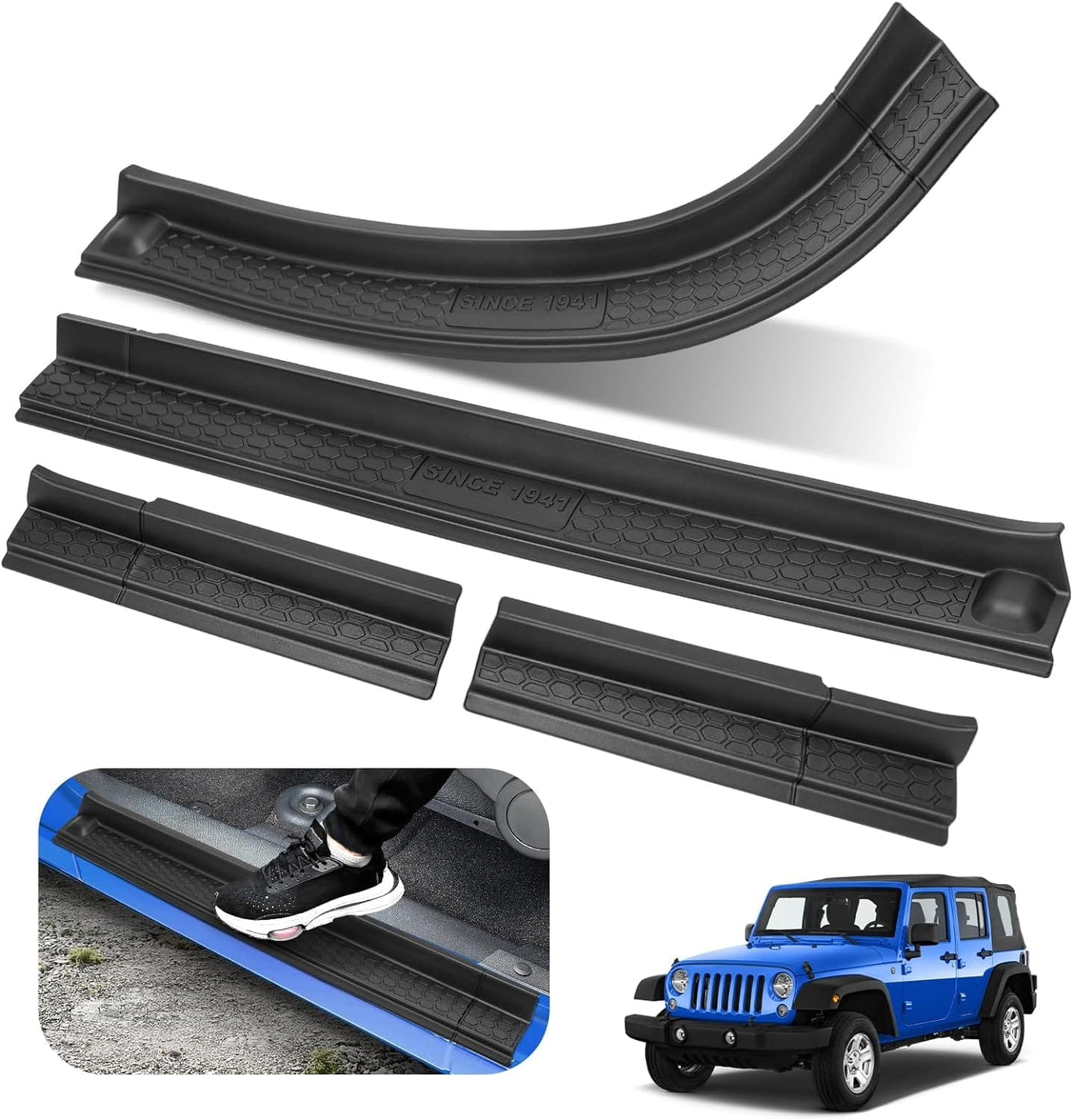Suparee Jeep Wrangler Door Sill Guards with 1941 for JKU 4 Door — SUPAREE