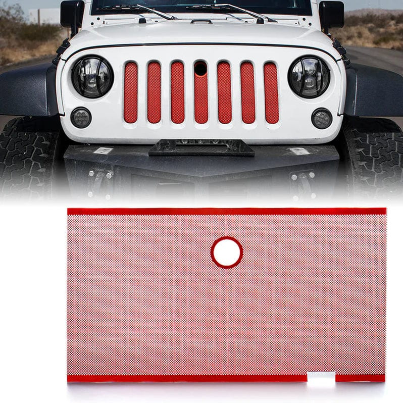 Jeep Grille Insert With Red Stainless Steel For wrangler JK JKU — SUPAREE