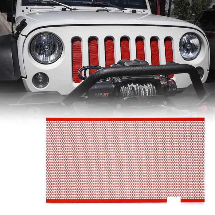 Jeep Grille Insert With Red Stainless Steel For wrangler JK JKU