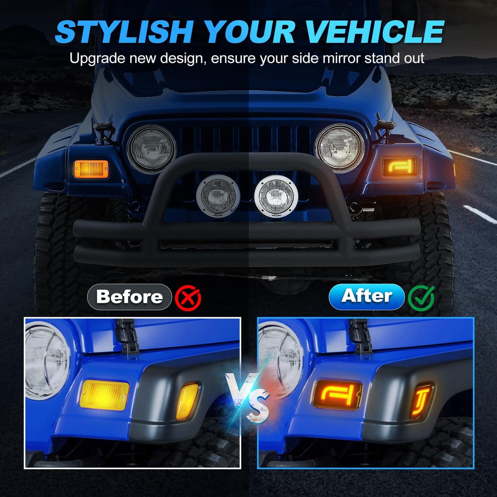 Jeep Wrangler TJ LED Turn Signal & Side Marker Lights — SUPAREE