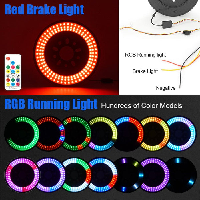 Suparee Jeep Wrangler Dual RGB LED Spare Tire Brake Light for 2007+ JK