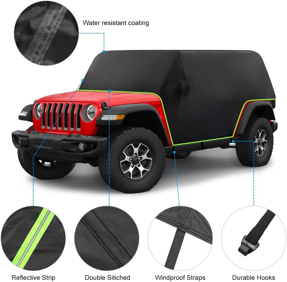 Jeep Wrangler Cover Waterproof 4 Door For Removed Top — SUPAREE