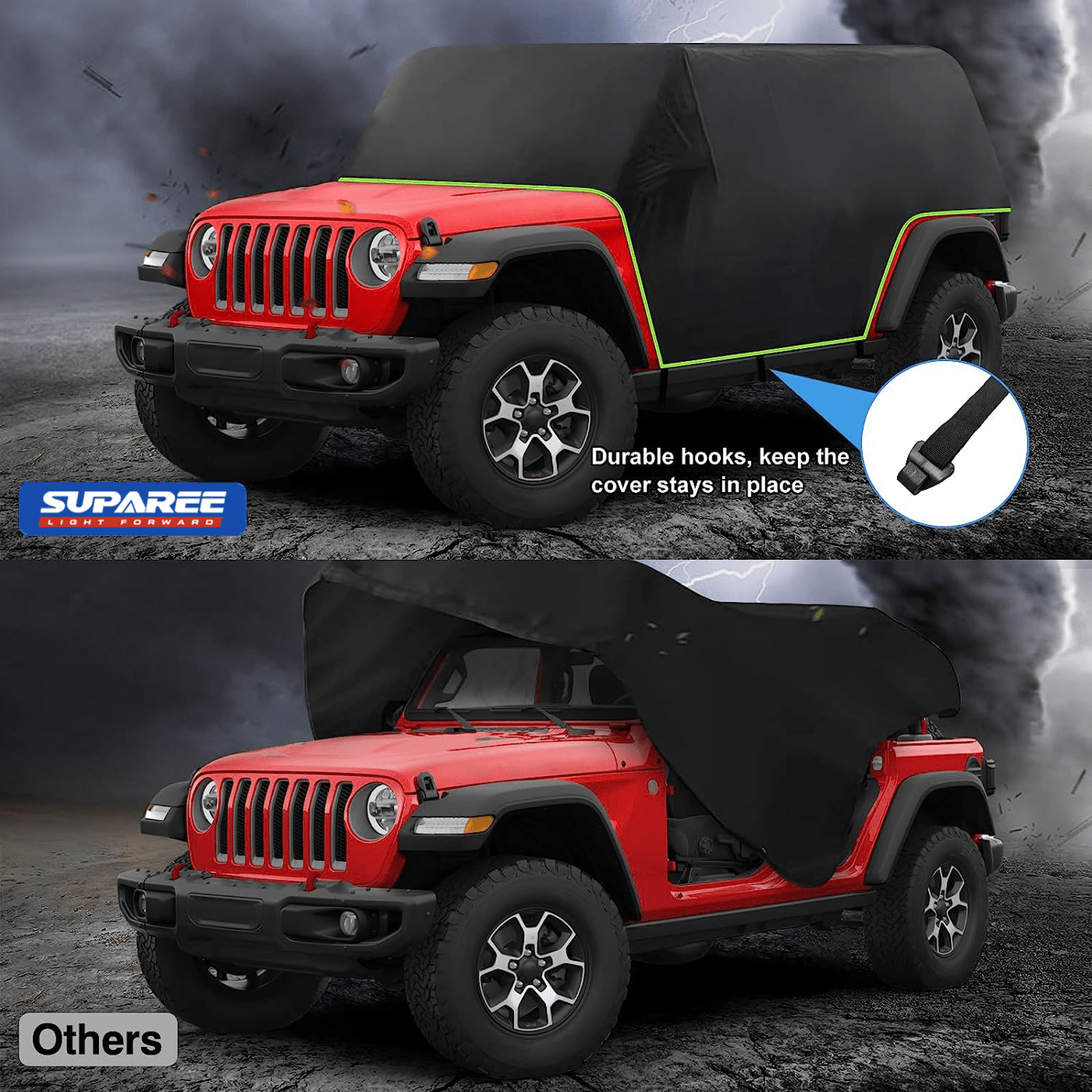 Jeep Wrangler Cover Waterproof 4 Door For Removed Top — SUPAREE