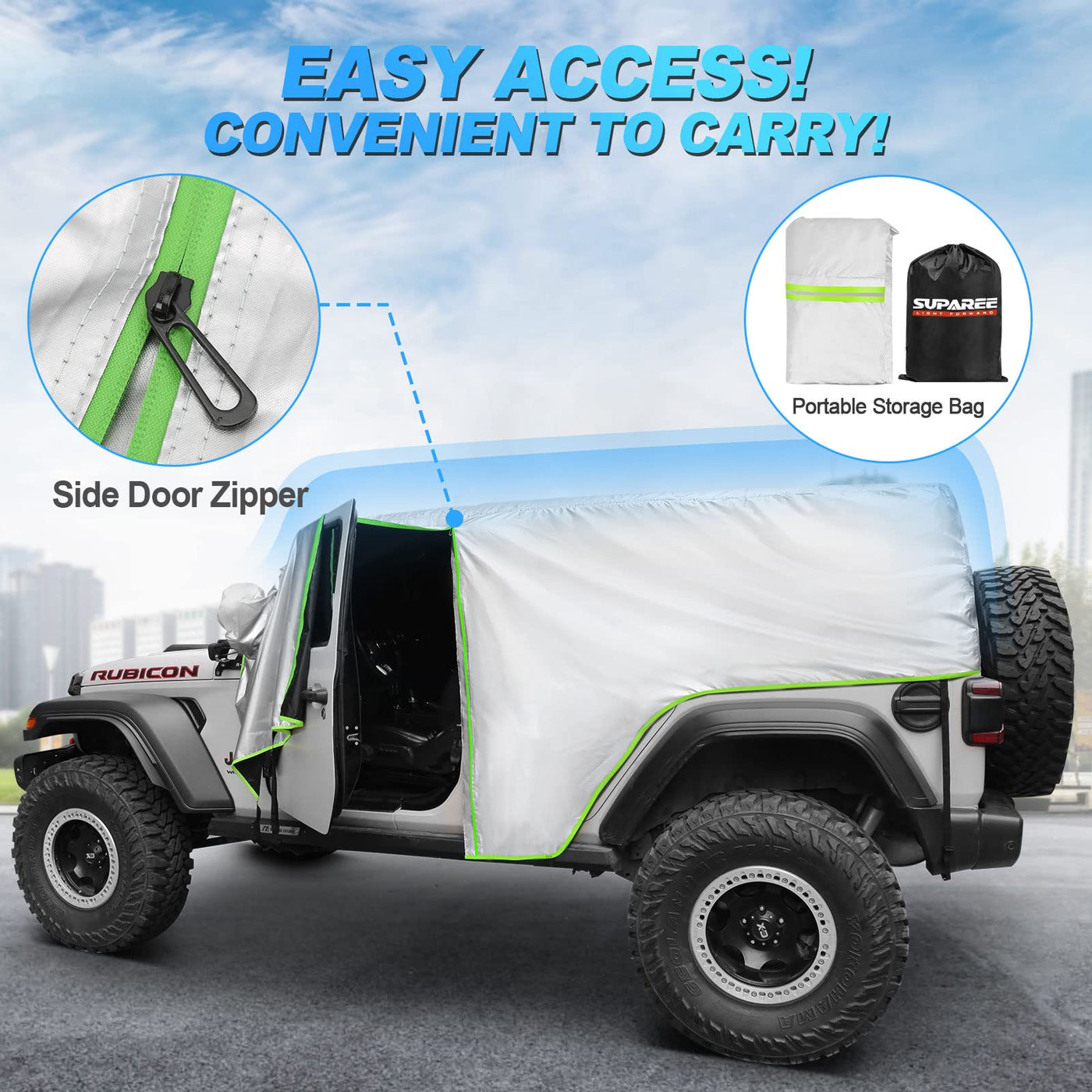SUPAREE Jeep Wrangler Cab Cover 4 Door for 2007-2023