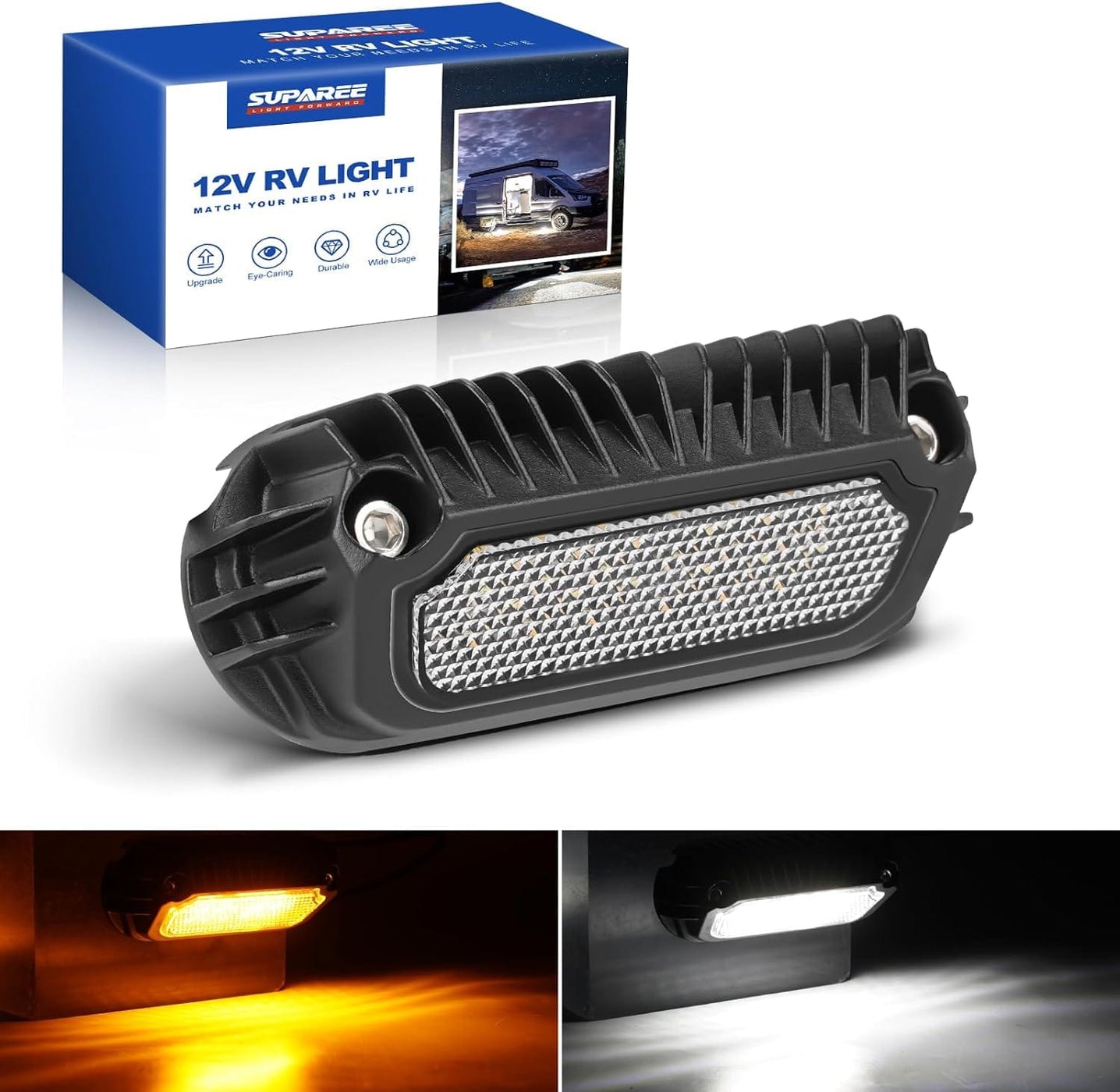 SUPAREE 12V RV LED Porch Light with Aluminum Base Kit for RVs Trailers