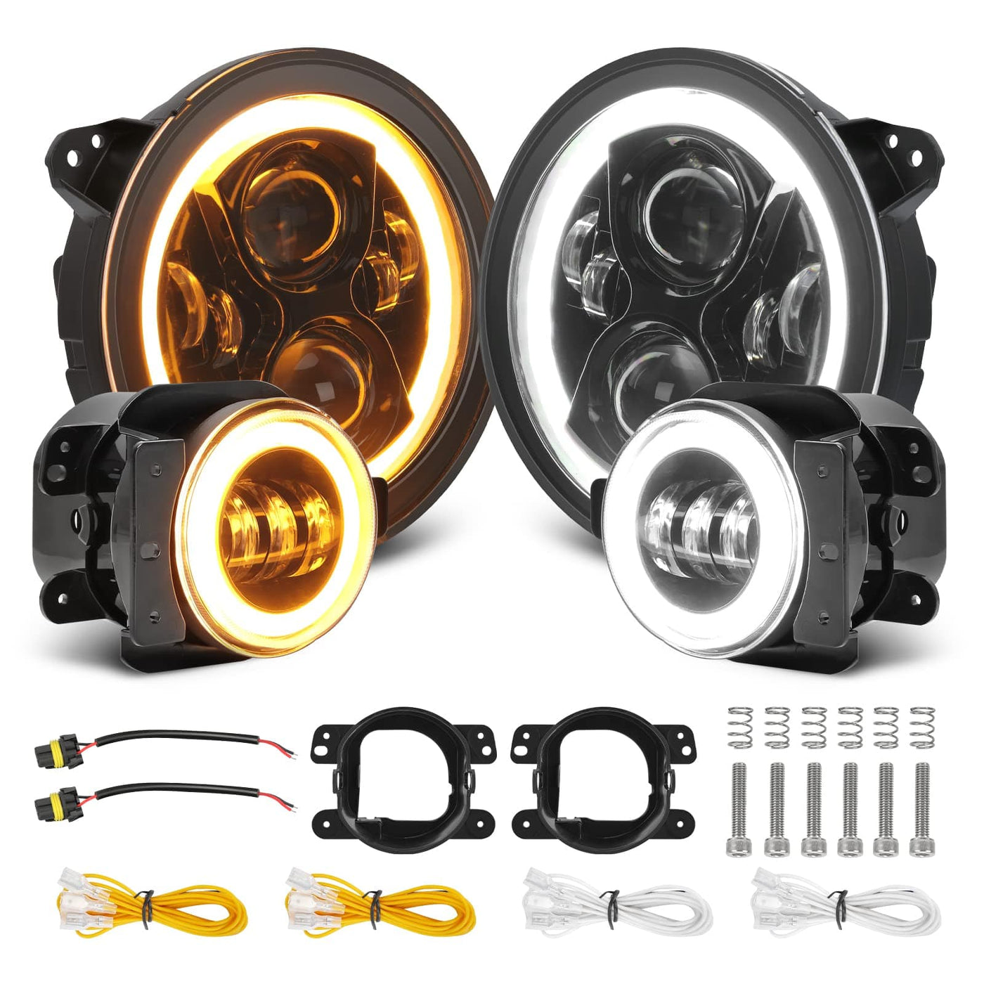 9 inch LED Headlights and 4 inch Fog Lights for Jeep JL JT — SUPAREE