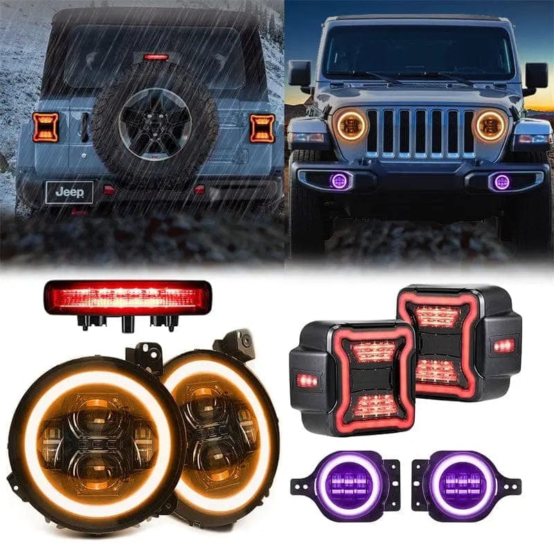 Suparee Jeep Wrangler 9 inch Gladiator Halo LED Headlights set
