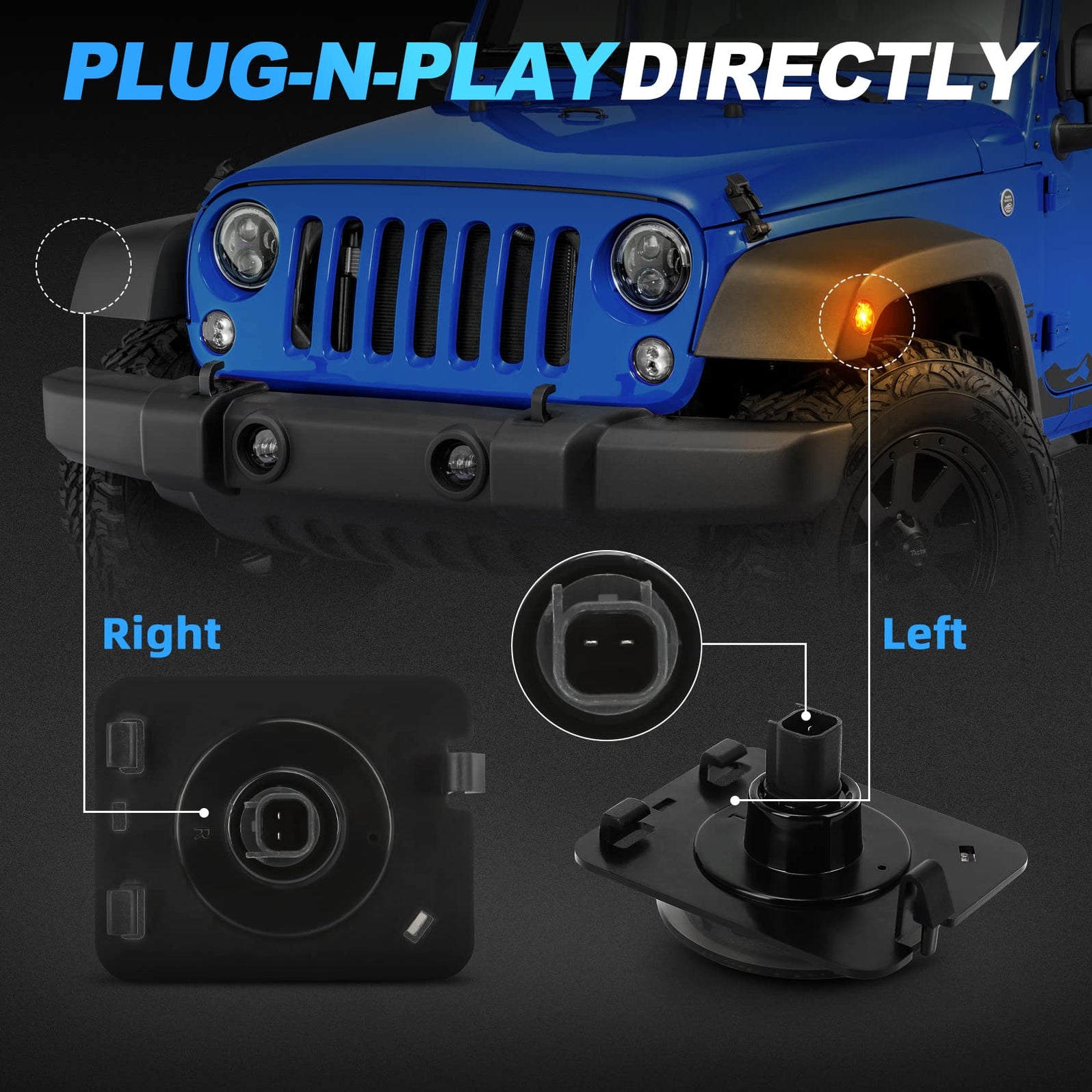 SUPAREE Jeep Side Marker Lights Wrangler LED with Snowflake Pattern