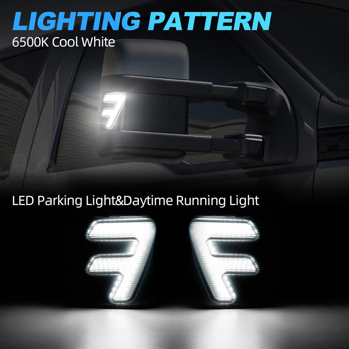 SUPAREE Ford LED Side Mirror Lights with Switchback F-Style